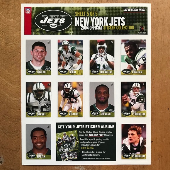 Players Inc | Toys | 204 Ny Jets Giants Sticker Collection | Poshmark